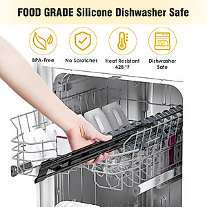 Tomorotec Small Triangle Roll-Up Dish Drying Rack with Silicone Coating Stainless Steel Frame for Sink Corners, Multipurpose Over-The-Sink Kitchen Drainer & Organizer for Space-Saving Storage (Black)