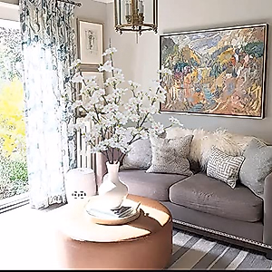 CISDUEO 3 Pcs Artificial Cherry Blossom Flower Pink Silk Peach Flowers Bulk Plum Blossom Flowers with Leaves Cherry Blossom Branches Vase Arrangements for Spring Wedding Indoor Outdoor DIY Party Decor