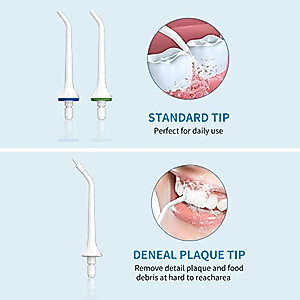 TUREWELL Water Flosser Cordless, Oral Irrigator for Teeth, Portable Waterpick with DIY Mode and 3 Replacement Jets, IPX7 Waterproof Electric Dental Flosser for Travel/Home/Braces (White)