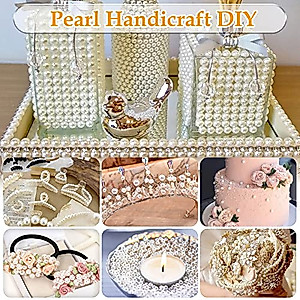 anezus Pearl Beads for Craft, 1000pcs Ivory Faux Fake Pearls, 6 mm Small Sew on Pearl Beads with Holes for Jewelry Making, Bracelets, Necklaces, Hairs, Crafts, Decoration and Vase Filler