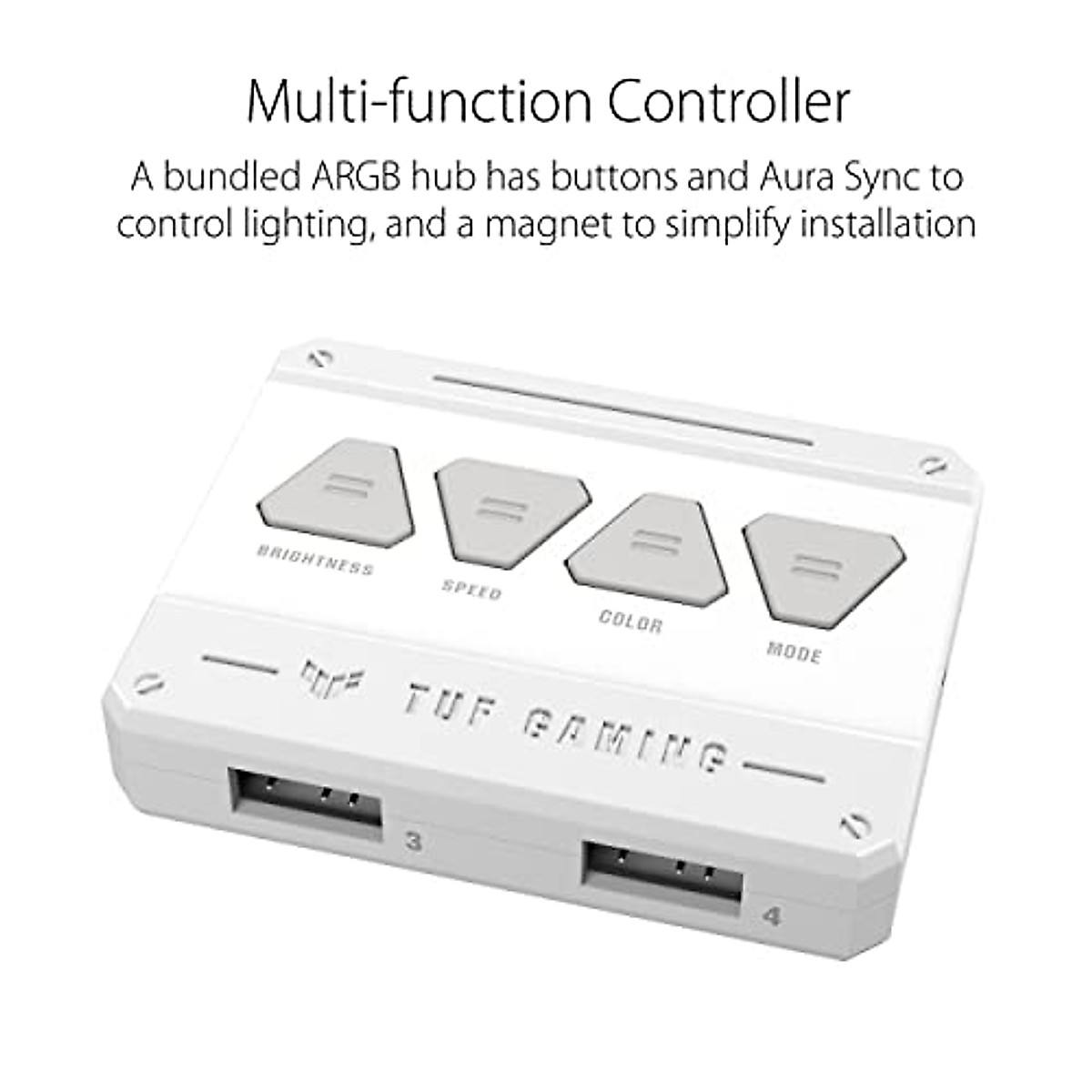 ASUS TUF Gaming TF120 ARGB White Edition (3-Pack) 3-Pin Customizable LEDs Blade, Advanced Fluid Dynamic Bearing