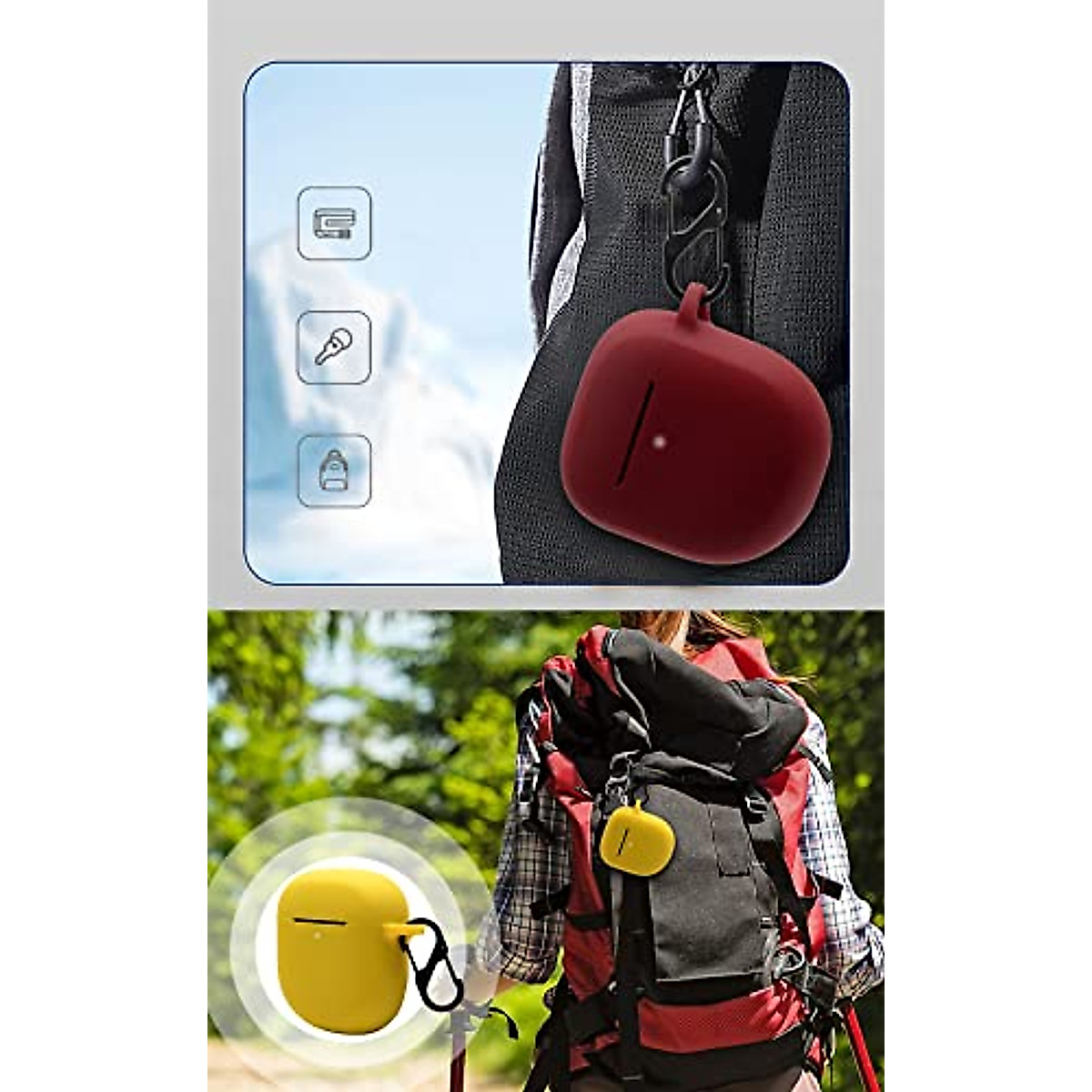 for Bose QuietComfort Earbuds II Silicone Case Anti-Fall Anti-Scratch Shockproof Protective Cover with Keychain (Yellow)