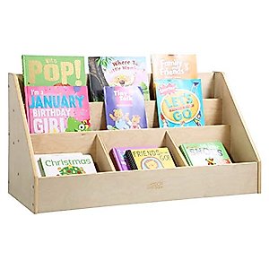 ECR4Kids Streamline 10 Cubby Tray Storage Cabinet, 5x2, Classroom Furniture, Natural