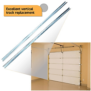 LAJIAOZ Garage Door Vertical Track Replacement, Galvanized Steel Garage Door Hardware Rails Kit, Set of Left and Right for 2" Light Commercial Side Track Rollers and 7' Foot Tall Garage Door