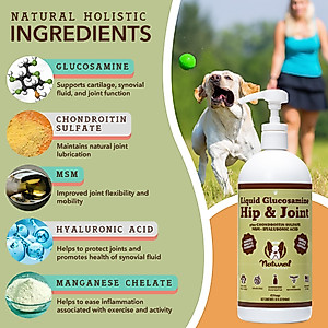 Natural Dog Company 32 oz. Bundle with Wild Alaskan Salmon Oil and Liquid Glucosamine for Dogs, Fish Oil Supplement, Joint and Hip Support