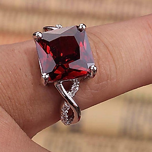 YAZILIND Valentine's Day Jewelry CZ Ring Stone Wedding Bridal Jewelry for Women Size 9