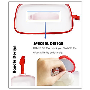 VOONGOR Baby Wipes Dispenser, Wipe Case with 2 Pcs Portable Travel Wipes Pouch, Refillable Diaper Wipes Holder Container with Lids and Sealing Design, Flushable Bathroom Storage Box