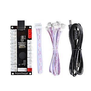 Easyget 4-Player LED DIY Arcade Kit - 4X Zero Delay LED USB Encoder + 4X Joystick + 40x LED Arcade Buttons for PC, Windows, MAME, Raspberry Pi (4P-LED-KIT, Mixed Color Kit)