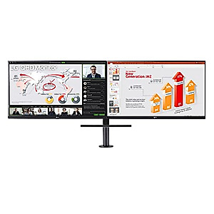 LG 27QP88D-B2 Dual 27” QHD (2560 x 1440) IPS Monitor with Ergo Stand, Daisy Chain via DislayPort, UBS Type-C, Extend/Retract/Swivel/Pivot/Tilt Adjustable