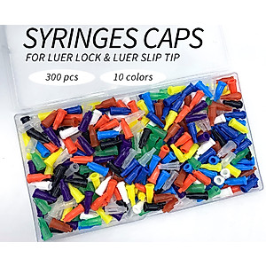 300 Pack Luer Lock Cap Syringe Caps for Luer Slip Lock Tip