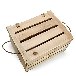 The Lucky Clover Trading Wood Storage Box with Swing Lid, 11" L Crate, Natural