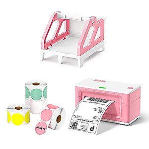 MUNBYN 2 Inch Pink Circle Thermal Sticker Labels, Shipping Scale, Pink Shipping Label Printer
