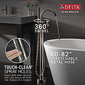 Delta Faucet Trinsic Floor-Mount Freestanding Tub Filler with Hand Held Shower, Stainless T4759-SSFL (Valve Not Included)