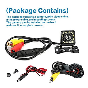Car Backup Camera,Universal 12LED Backup Camera, 170 Viewing Angle Long License Plate Frame Camera Waterproof Rear Camera with HD Night Vision,Reverse Assist Camera,Fit for Most Cars, SUV, Trucks, RV