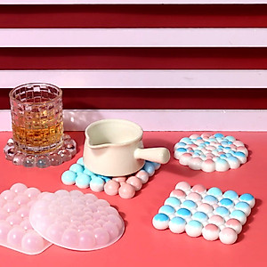 Coaster Molds for Epoxy Resin Casting,2pcs Geode Coaster Silicone Molds,Bubble Tray Resin Mold for Epoxy Resin-Irregular Epoxy Mold for DIY Resin Agate Slice,Candle Holder,Soap Dish,Home Decoration