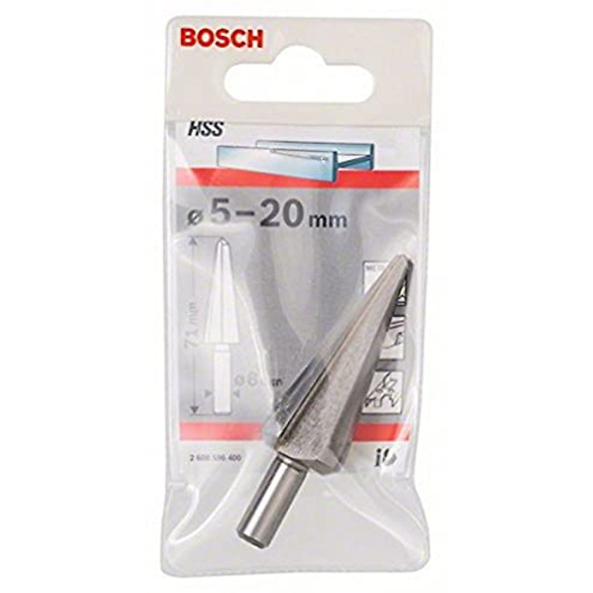 Bosch 2608596400 5.2 x 71 x 8 mm Sheet Metal Cone Bit HSS Drill Bits