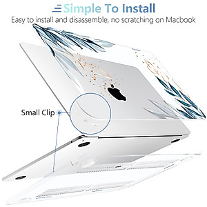 MEEgoodo for M3 MacBook Air 15 inch Case 2024 2023,Clear Case Fit Model A3114 A2941 with M3/M2, Laptop Hard Shell with Keyboard Cover & Camera Cover & OTG Adapter for 15.3-inch, Blue Watercolor Nature