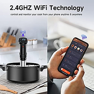 Sous Vide Machines,Joule Sous Vide Cooker 1100W, Wifi Connect App Control with Recipe Ultra-quiet Fast-Heating Immersion Circulator Temperature and Time Digital Display