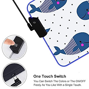 Cute Funny Animal Cartoon Polka Dot Art Large Mouse Pad Gaming Mouse Pad RGB Laptop USB Illuminated LED Home Office Accessories Desk Pad