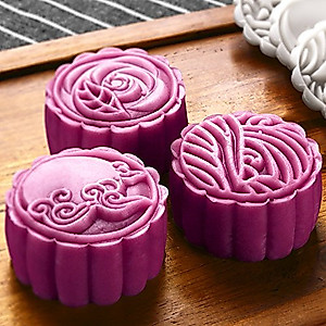 Cookie Stamp Moon Cake Mold Chinese Mid Autumn Festival Cake Press Polvoron Cutter with 50g 6 Stamps DIY Decoration