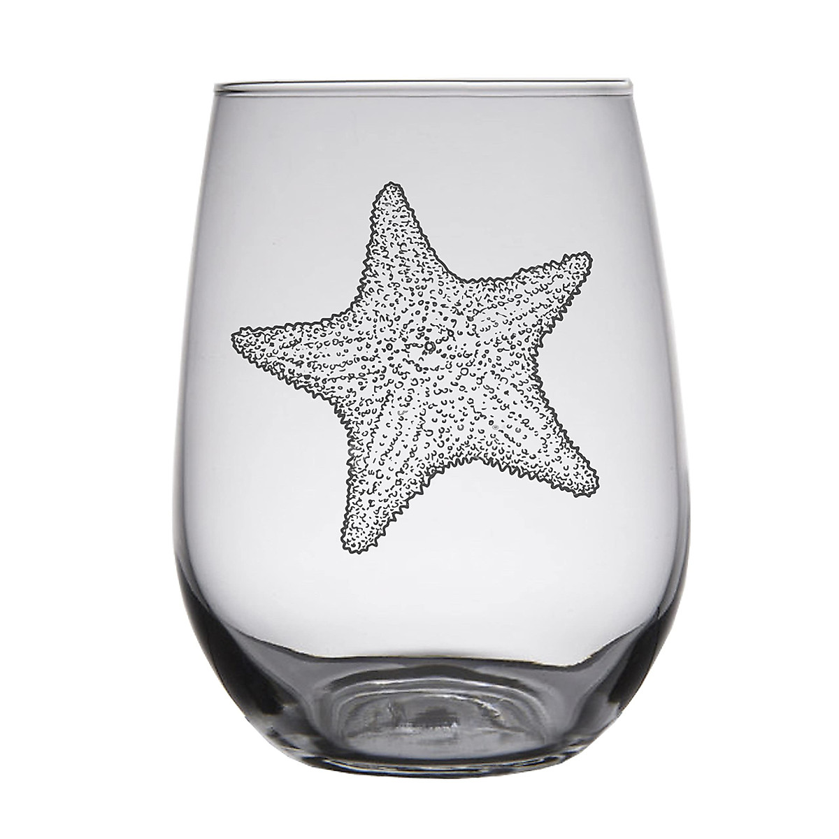Starfish Engraved Stemless Wine Glasses (Set of 2)