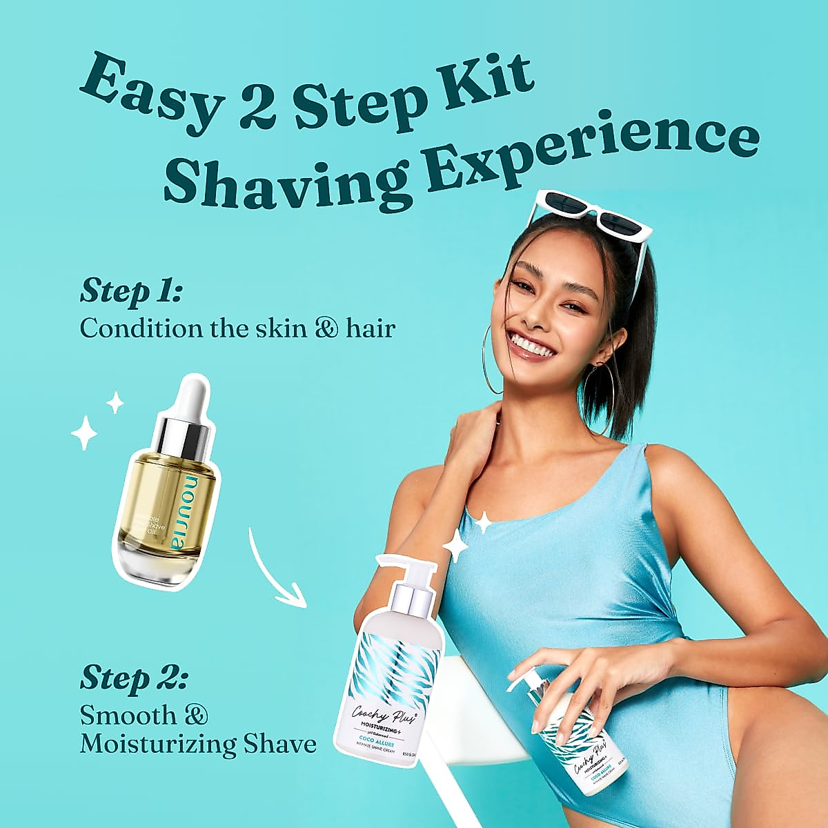 IntiMD Coochy Plus Intimate Shave Cream + Pre-Shave Elixir Moisturizer Oil Kit, HydroLock & Moisturizing Plus Continuous Hydration Reliefs Razor Burn Bump Ingrown Hair