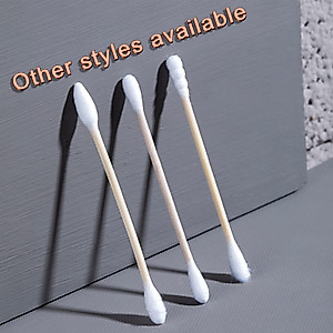 YADADA 500 Count Organic Cotton Swabs - Biodegradable Bamboo Sticks, Natural Cotton Buds with Pointed and Rounded Tips for Ear Cleaning