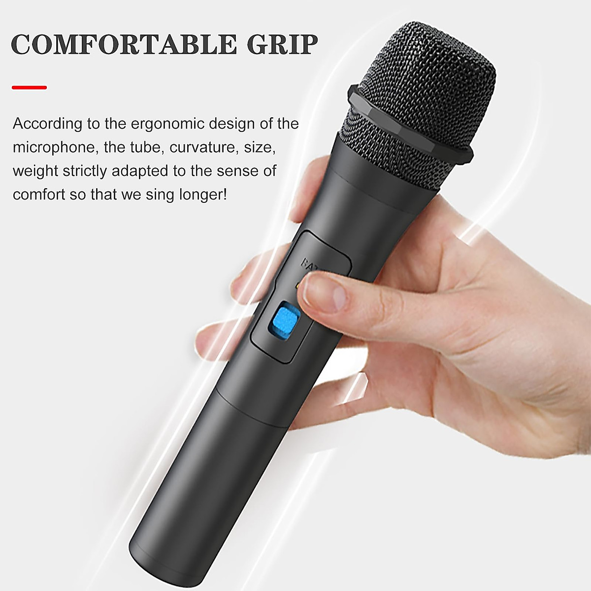 Acogedor Wireless Microphone, VHF Universal Handheld Cordless Mic Amplification with USB Receiver, Plug and Play for Karaoke Singing, Wedding, Speech