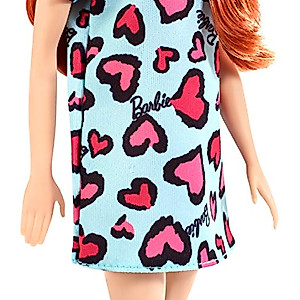 Barbie Doll, Red Hair, Wearing Yellow and Purple Heart-Print Dress and Platform Sneakers, for 3 to 7 Year Olds, Model:GHW48