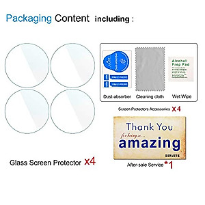 Diruite 4-Pack for Samsung Galaxy Watch 4 Classic 42mm / Galaxy Watch 42mm and Galaxy Watch 3 41mm Screen Protector Tempered Glass [2.5D 9H Hardness][Anti-Scratch]