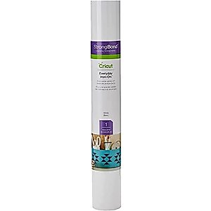 Cricut Everyday Iron On - 12” x 2ft - HTV Vinyl for T-Shirts - StrongBond Guarantee, Outlast 50+ Washes, Use with Cricut Explore Air 2/Maker, White
