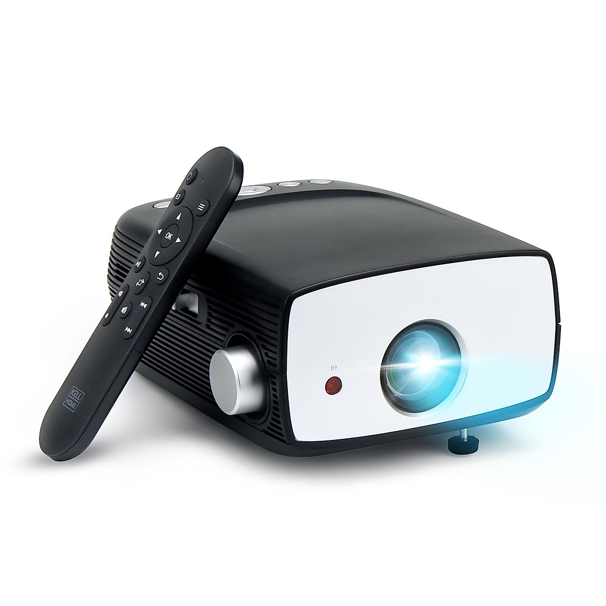 KELL HOME Mini Projector with Bluetooth 1080P Supported Zoom Film Projector Portable Home Theater Outdoor Movie Projector Compatible with PS4, VGA, TV Stick, HDMI，USB Port