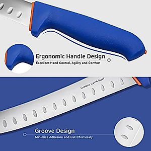 DRAGON RIOT Premium Butcher Breaking Knife, 10 Inch Curved Cimeter Knife-Meat Trimming Butcher Knife Turkey Carving German Stainless Steel with Fibre Handle