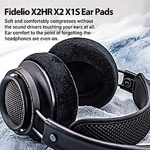 Fidelio X2 Earpads Compatible with Fidelio X1S, X2, X2HR Headphones - X2 HR Memory Foam Replacement Pads (Soft Velour)