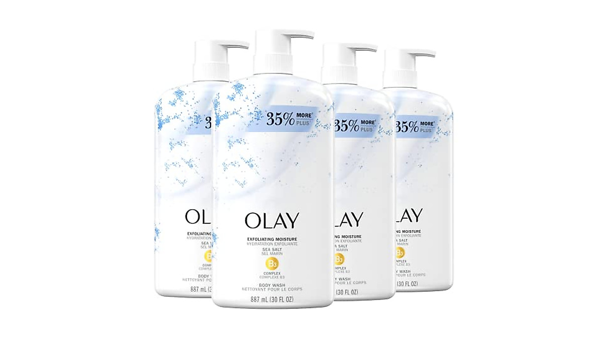 Olay Exfoliating Body Wash with Sea Salts - Hydrate & Renew 4 Pack