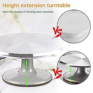 12 Inch Round Aluminum Revolving Cake Decorating Stand,Cake Turntable, Rotating Cake Stand,for Cake,Pastries and Cake Decorations