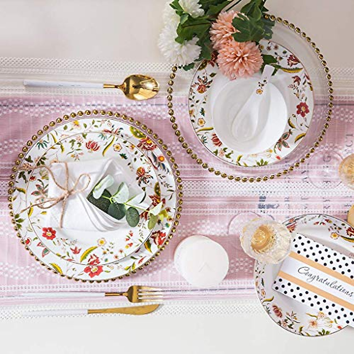 High-End Dinner Set,Ceramics Dinner Sets, Cereals Bowl & Soup Pot & Plate | 56 Pieces Bone China Porcelain Dinnerware Set for Wedding Gifts and New Year