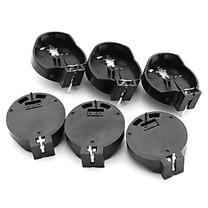 RuiLing 10pcs CR2032 Button Battery Holder 2 Pin DIP Coin Cell Battery Socket