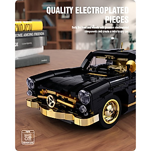 Nifeliz Retro Sports car 400SL MOC Building Blocks and Construction Toy, Adult Collectible Model Cars Set to Build, 1:14 Scale Sports Car Model,NEW2021 (886 Pcs)