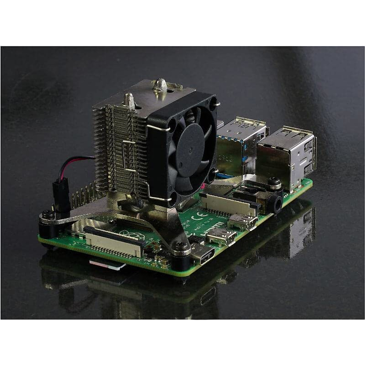 KKSB High-Performance Cooler for Raspberry Pi 4 | 30mm PWM Fan Included | Aluminium Fins