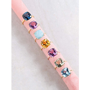 YoTreasure 10kt Yellow Gold Amethyst Solitaire Chunky Ring (Cushion, 5.85 ct. t.w.)