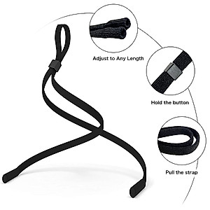 Festful Adjustable Glasses Strap 5 pcs, Eyeglasses Sunglasses Strap Holder for Men Women Kids, Eye Glasses String Strap Around the Neck