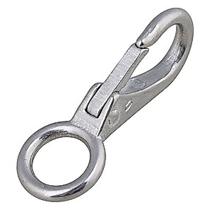 5pcs 304 Stainless Steel Silver Spring Loaded Fixed Eye Boat Snap Hook (0#)