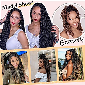 LOSMOEER 8 Packs Passion Twist Crochet Hair 8 Inch Natural Black Pre-twisted Crochet Passion Twist Hair Pre-looped Crochet Braids Hair for Women Passion Twists Braiding Hair Synthetic Hair Extensions