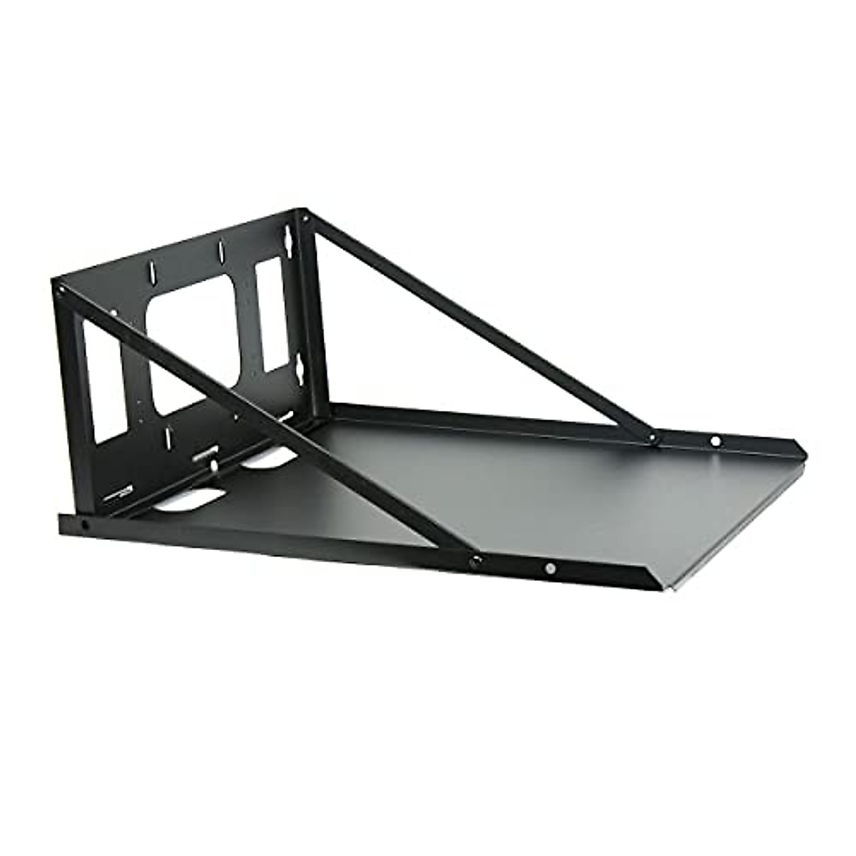 FS18-16 Steel Wall-Mount Shelf with Hinge Ships Flat, 16" Depth, 100 Lbs Capacity, Black