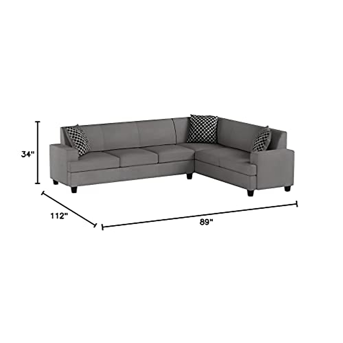 Coaster Home Furnishings Tess Sectional Sofa for Corners Grey, CO-500727