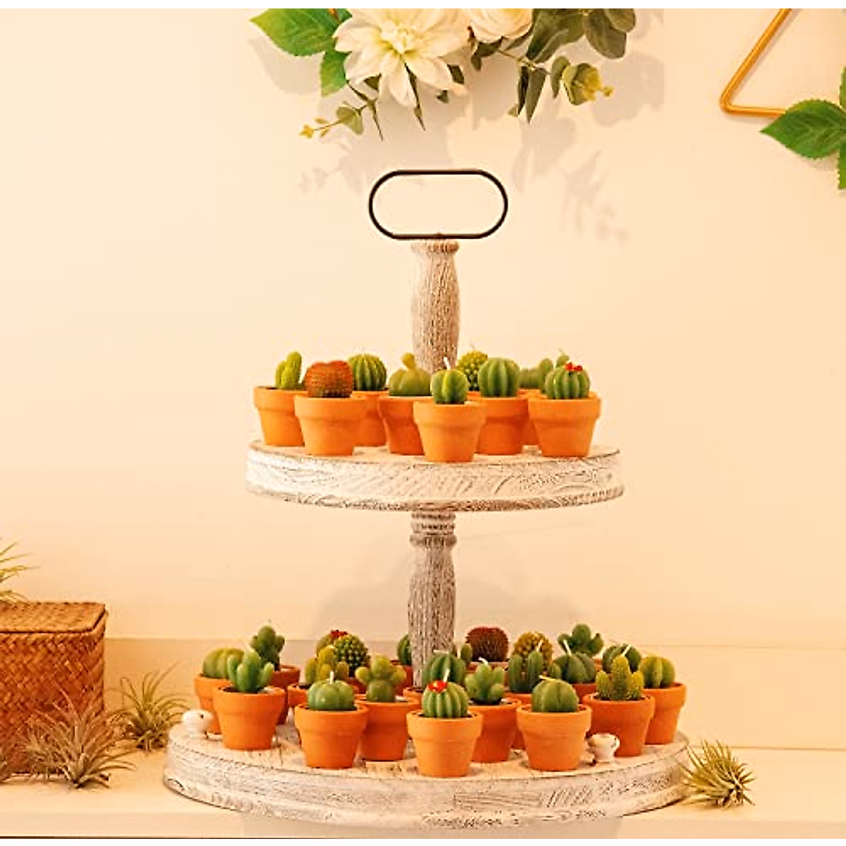18pcs Cactus Tealight Candles Tea Party Decorations Succulent Baby Shower Fiesta Party Favors Home Decor Plant Gifts T Light Candles in Bulk