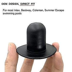 SKARUMMER Pool Wall Plug Replacement for Intex Bestway Coleman Summer Escape Ground Swimming Pools Filter Pump Strainer Hole Plug Stopper (4 Pack Black)