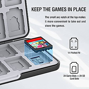 Wonzir 24-Slot Switch Game Card Case for Nintendo Switch Game Card/Switch OLED Game Card,Portable Switch Game Storage Case with 24 Game Card Slots and 24 Micro SD Card Slots (24-pokemon)