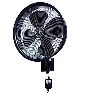 HydroMist F10-14-011 18 Inch Mounting Bracket Outdoor Oscillating Fan, Black
